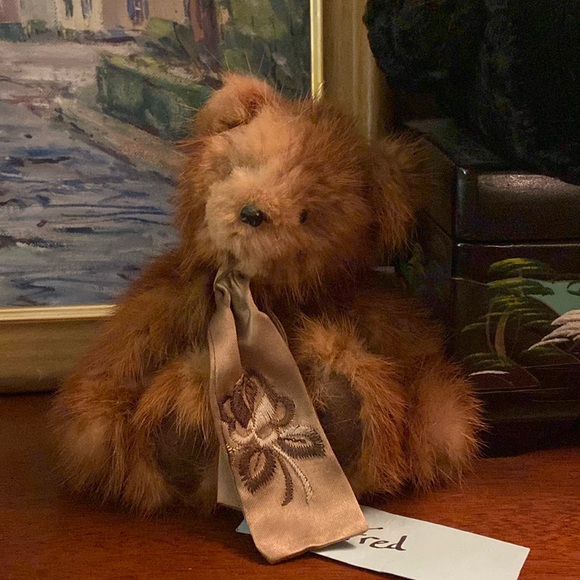 Accents | Vintage Mink Handmade Teddy Bear Fred | Poshmark